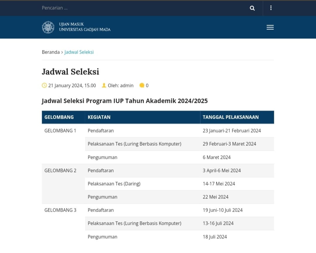 Update Tanggal Pendaftaran dan Syarat Masuk IUP UGM 2024 | by IUP UGM Essentials | Medium