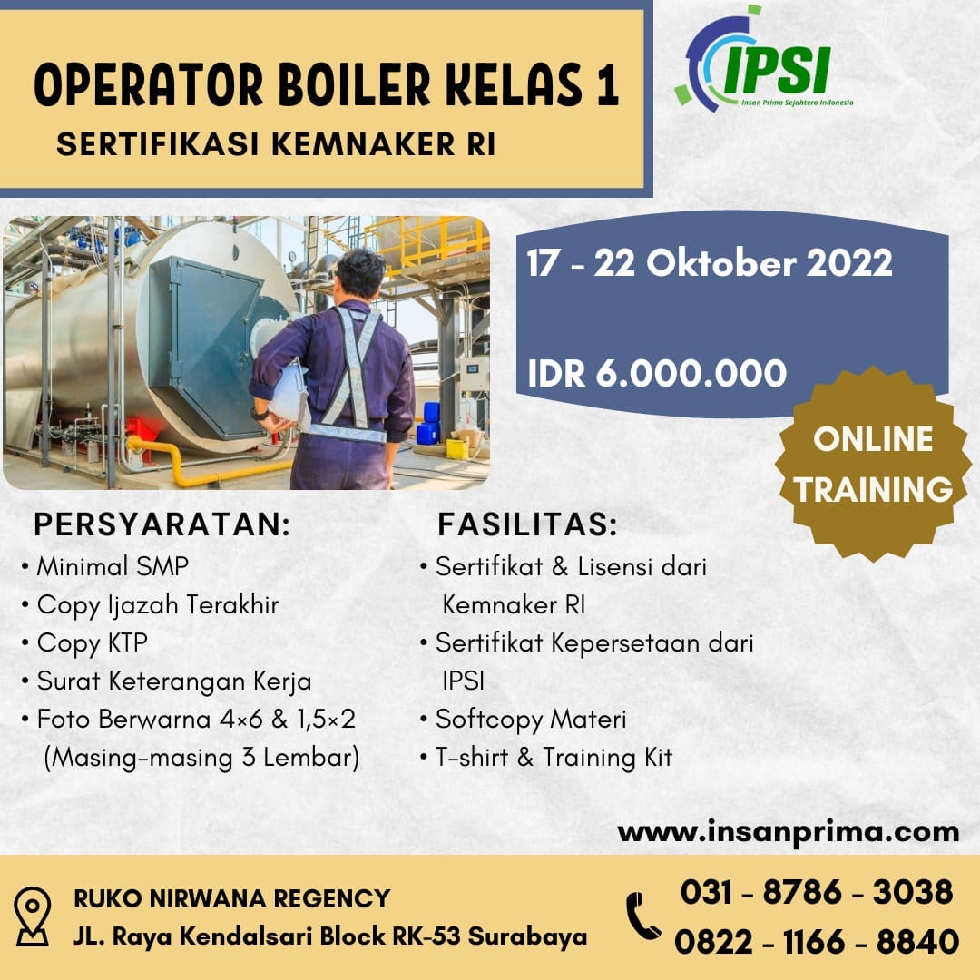 OPERATOR BOILER KLS 1 TERLARIS, WA +62 822-1166-8840, PUSAT PELATIHAN ...