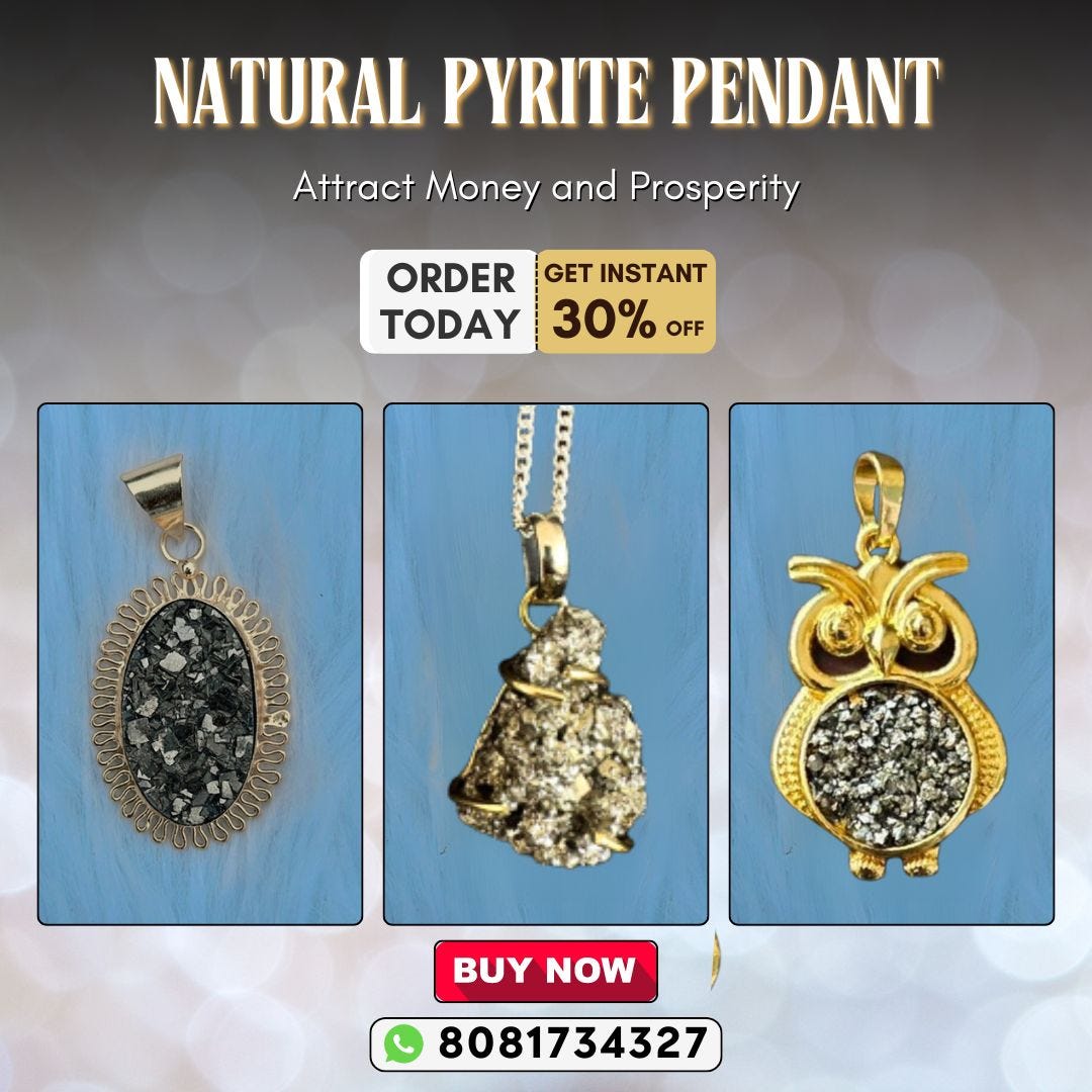 Pyrite Pendant: A Shimmering Gem of Protection and Prosperity | by Soni ...