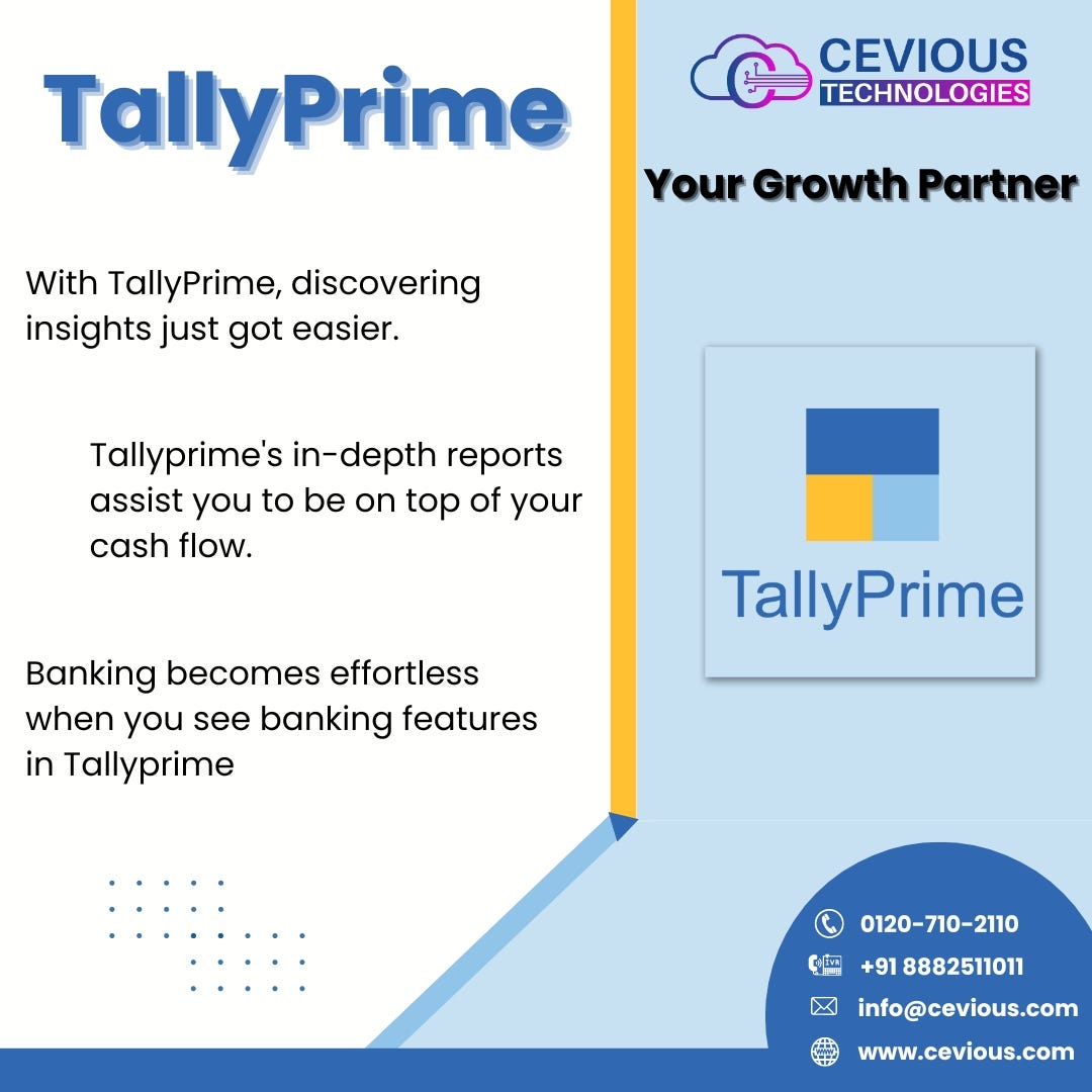 Experience simpler and faster way of working with Tally Prime | by Cevious Technologies | Medium