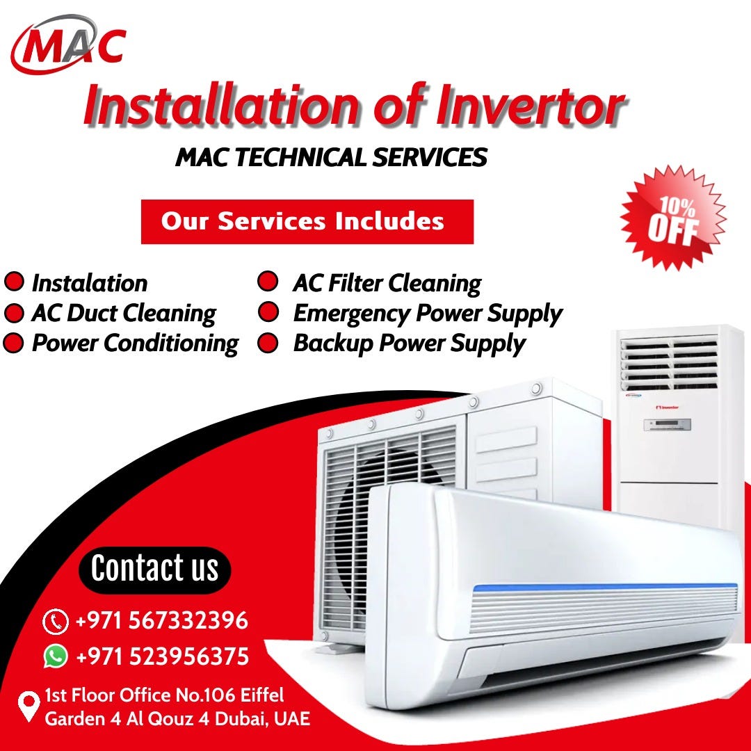 Invertor Installation Services Dubai - MAC Technical Services UAE - Medium
