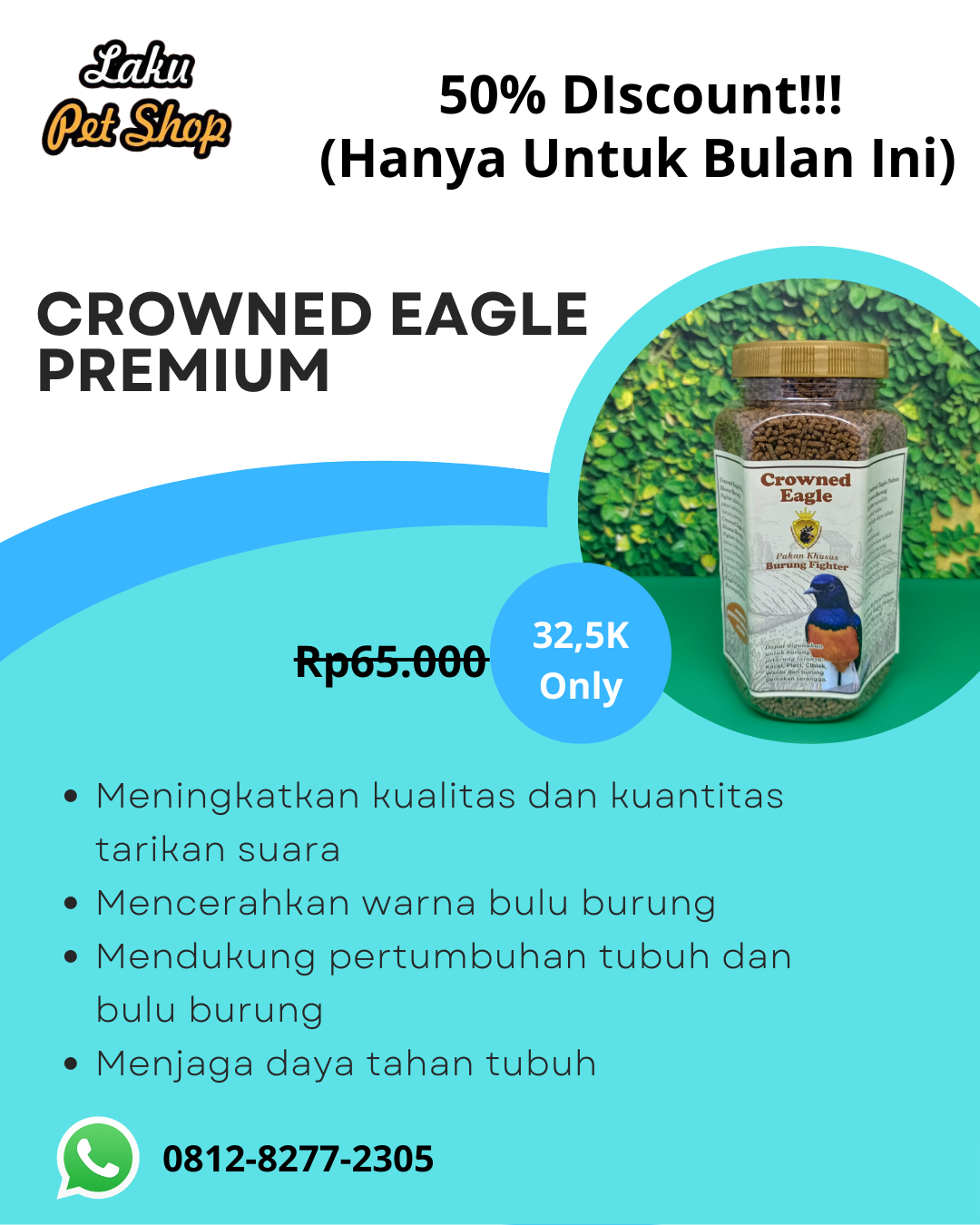 Jual Voer Burung Murai Asli Crowned Eagle - MAU PAKAN BURUNG MURAI ...