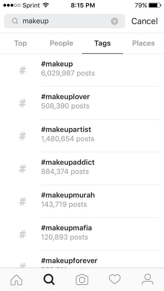 Makeup Hashtags