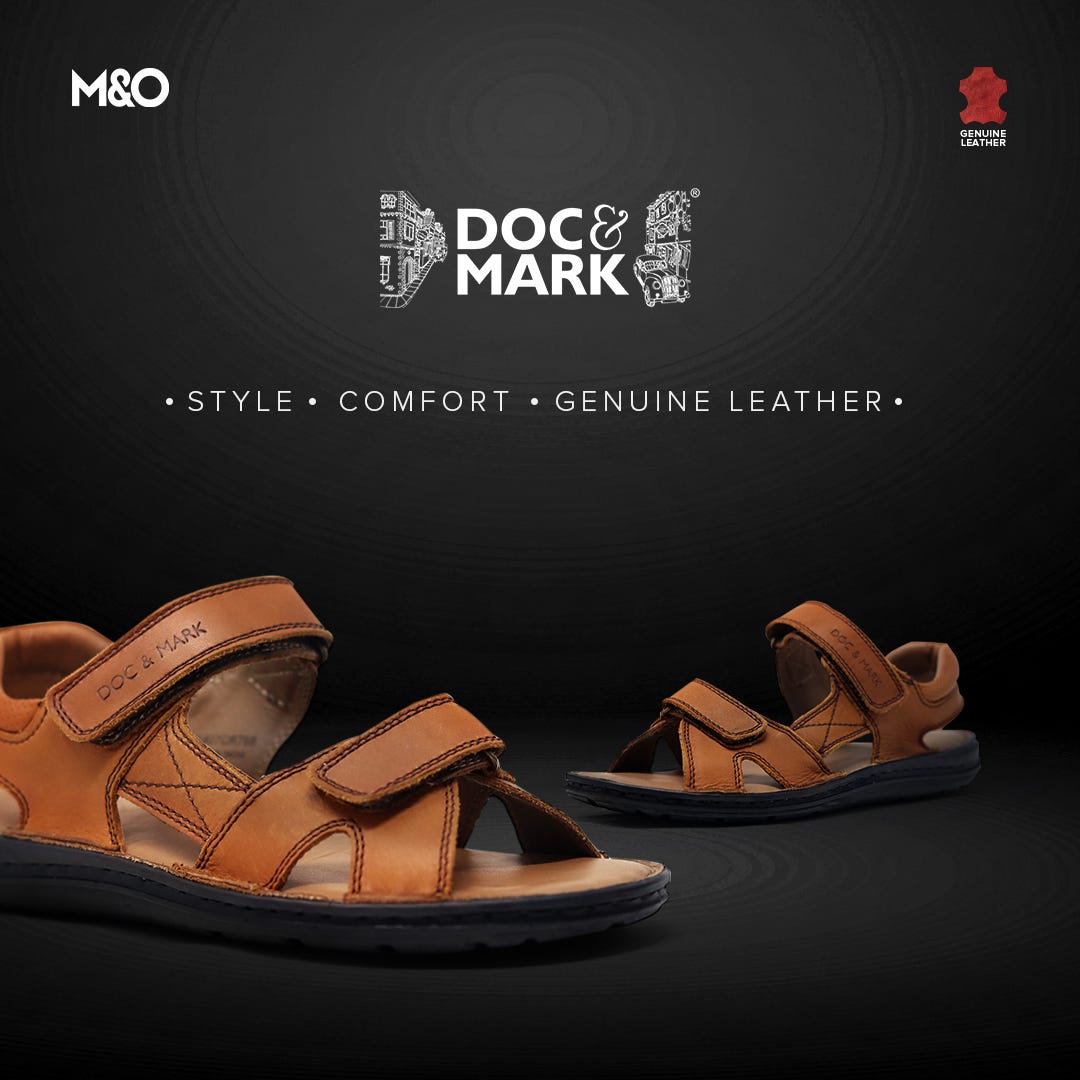 STYLISH GENUINE LEATHER SANDAL - Doc and mark - Medium