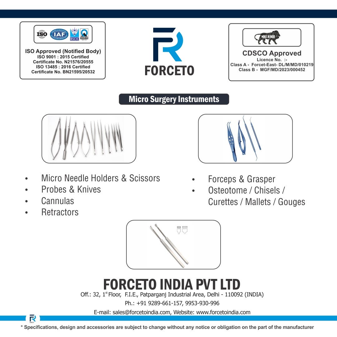 Micro Surgery Instruments - Forceto India - Medium