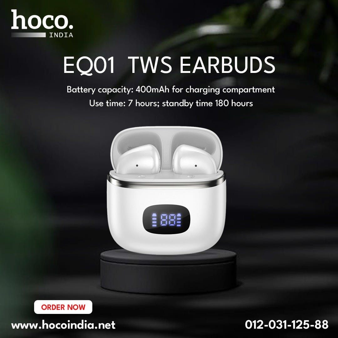 EQ01 TWS EARBUDS - hoco india - Medium