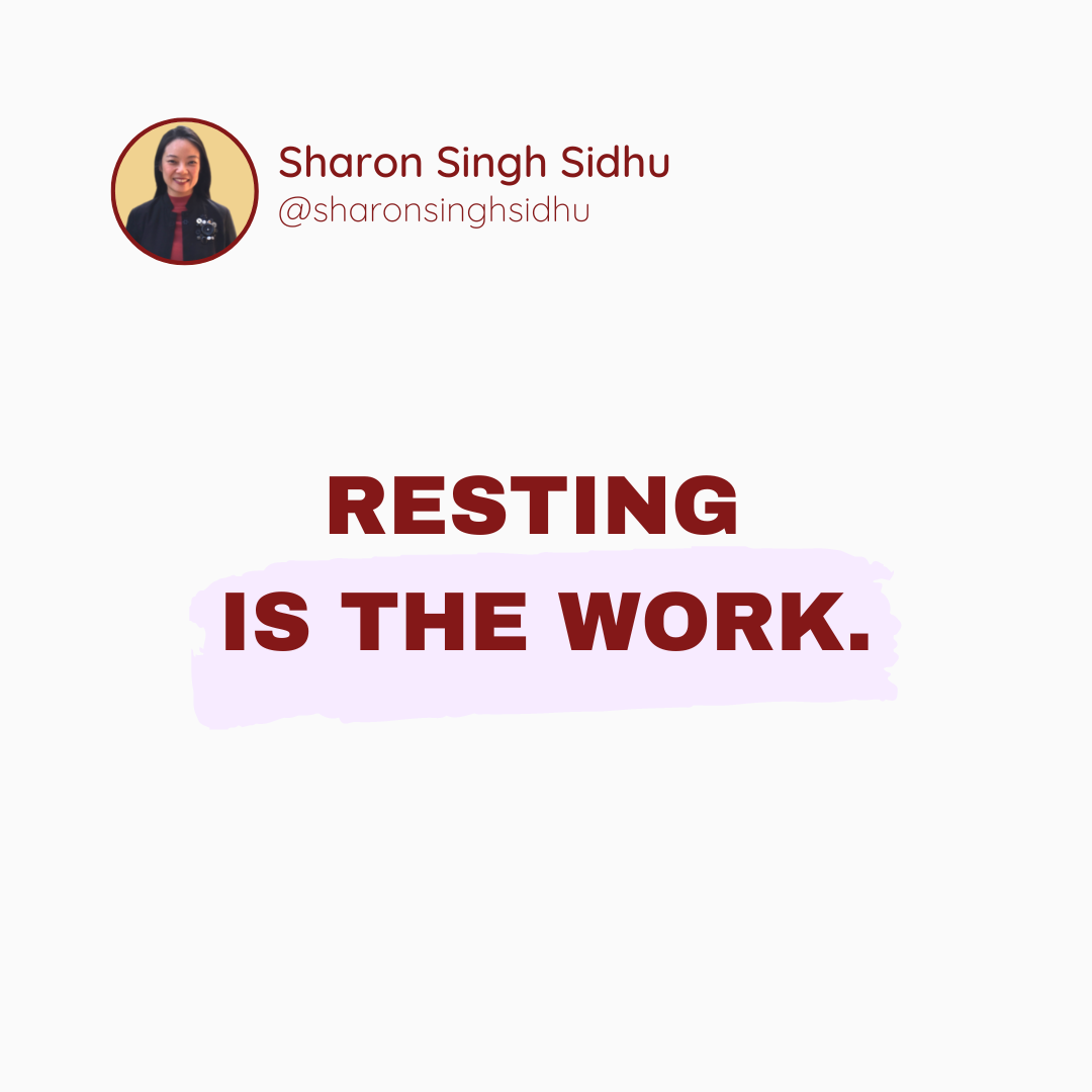 RESTING IS THE WORK.. As working moms, you’re so used to… | by Sharon ...