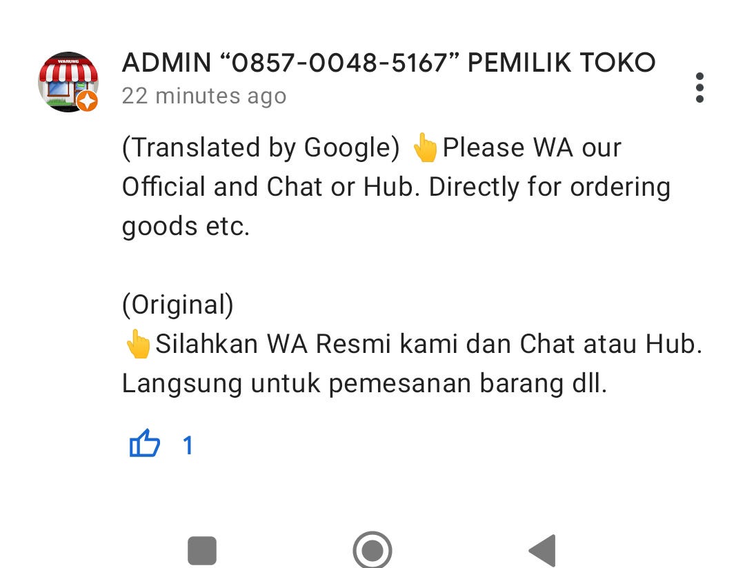 Waspada Modus Penipuan Google Maps 0857-0048-5167 | by Anis Marzuqoh | Medium