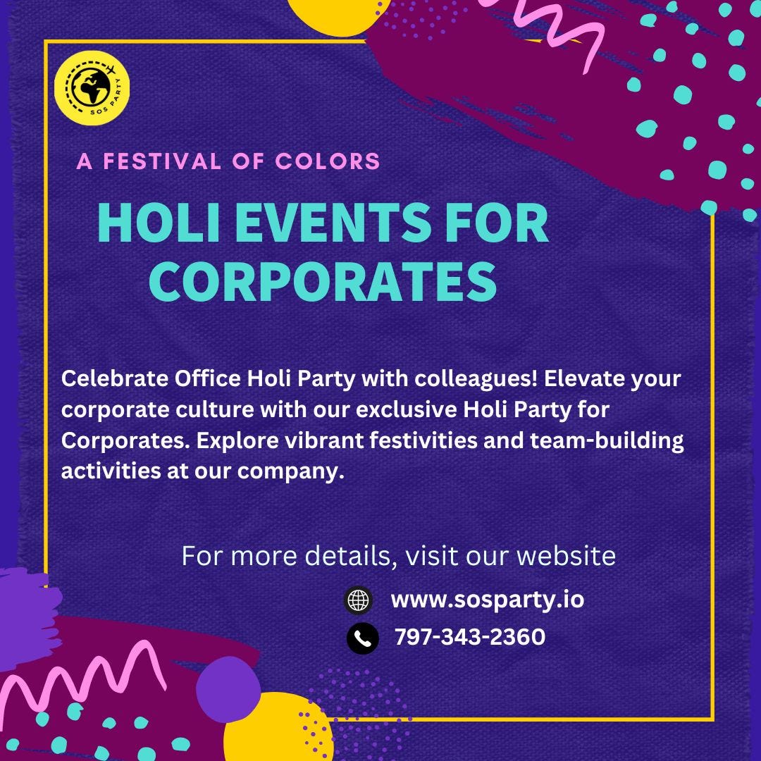 Holi Party Events For Corporates - Pratibha Goel - Medium
