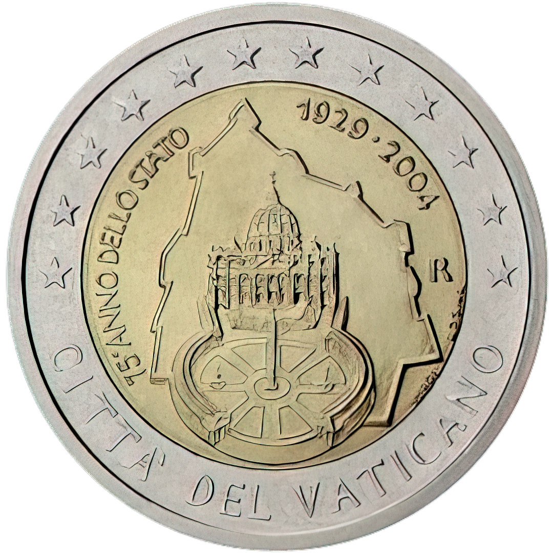 Moneta commemorativa 2 euro — 2004, Vaticano🇻🇦 (75° anniversario) | by ...
