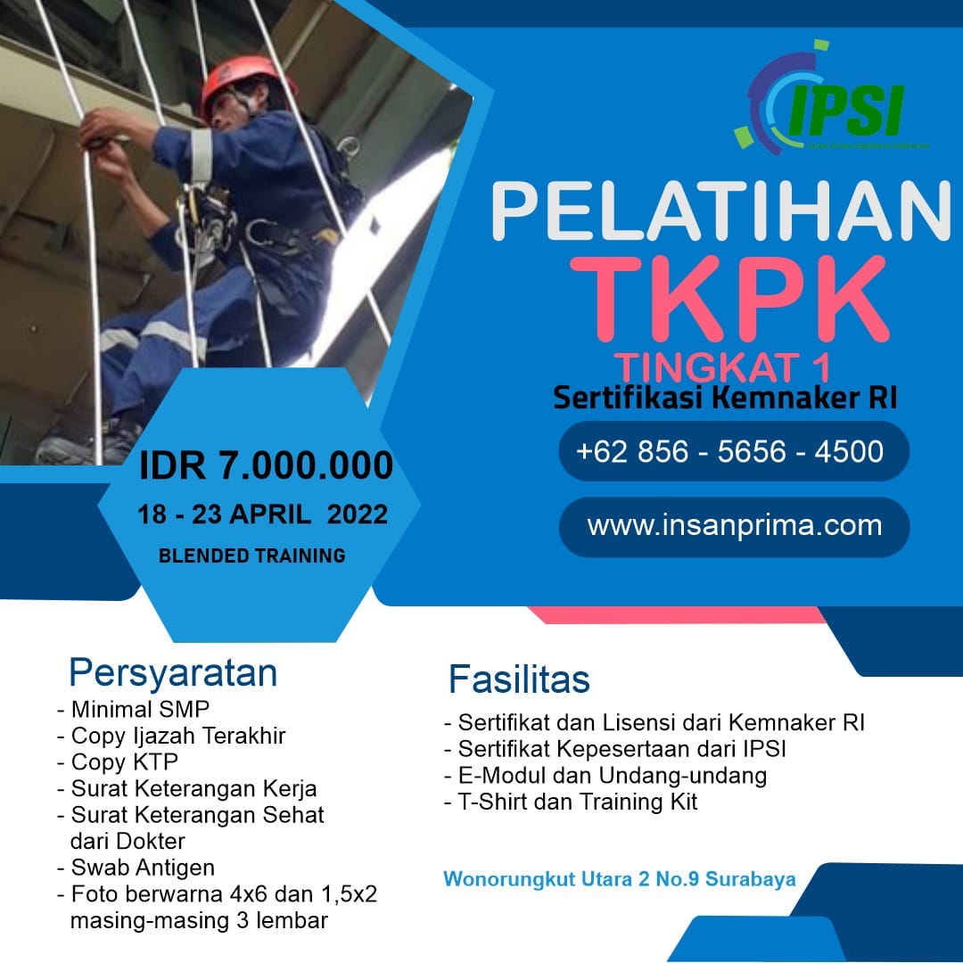 TKPK Tingkat 1 Klik https://wa.me/6285656564500 pelatihan tkpk ...