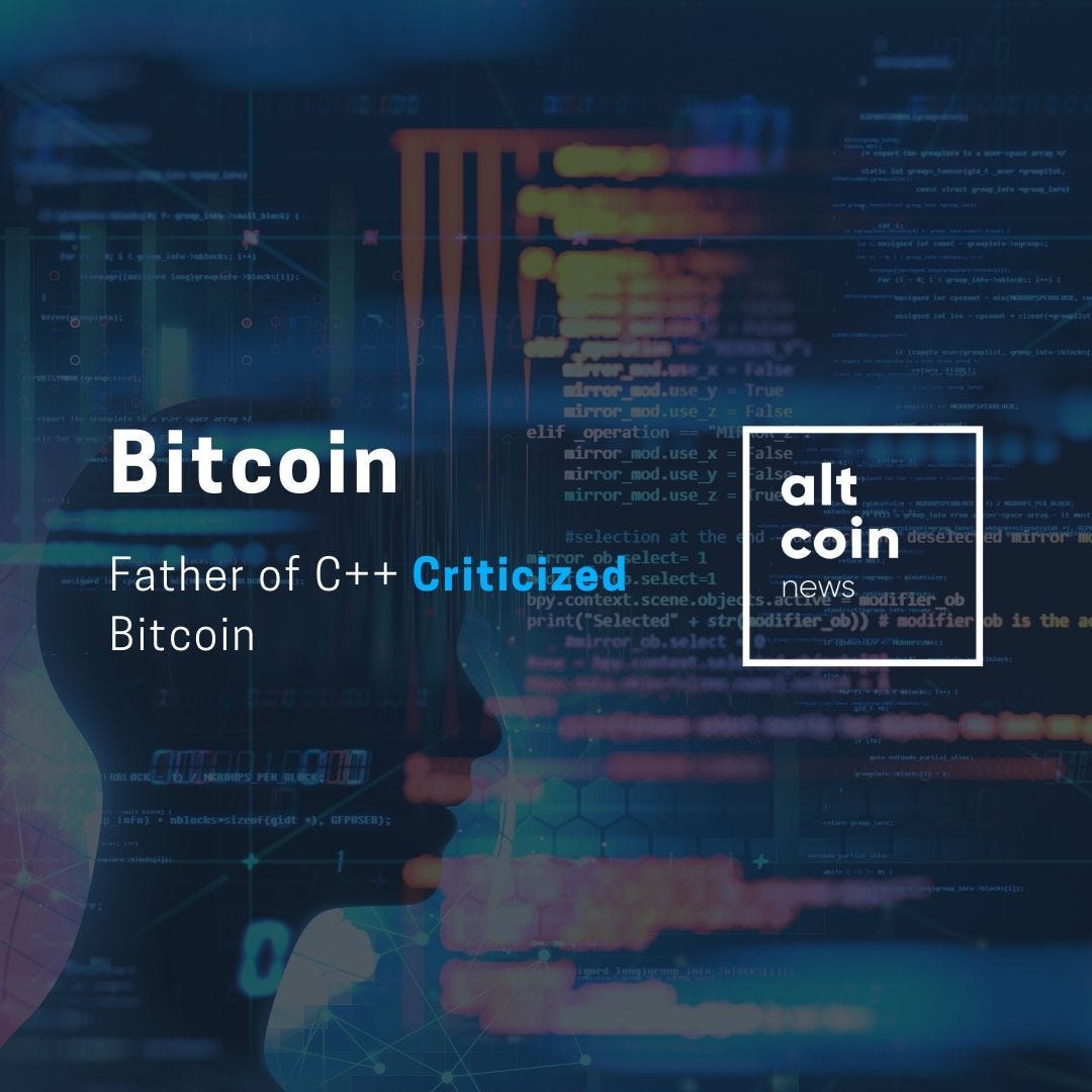 Father of C++ Criticized Bitcoin. November 11, 2019, by Marko Vidrih on ...