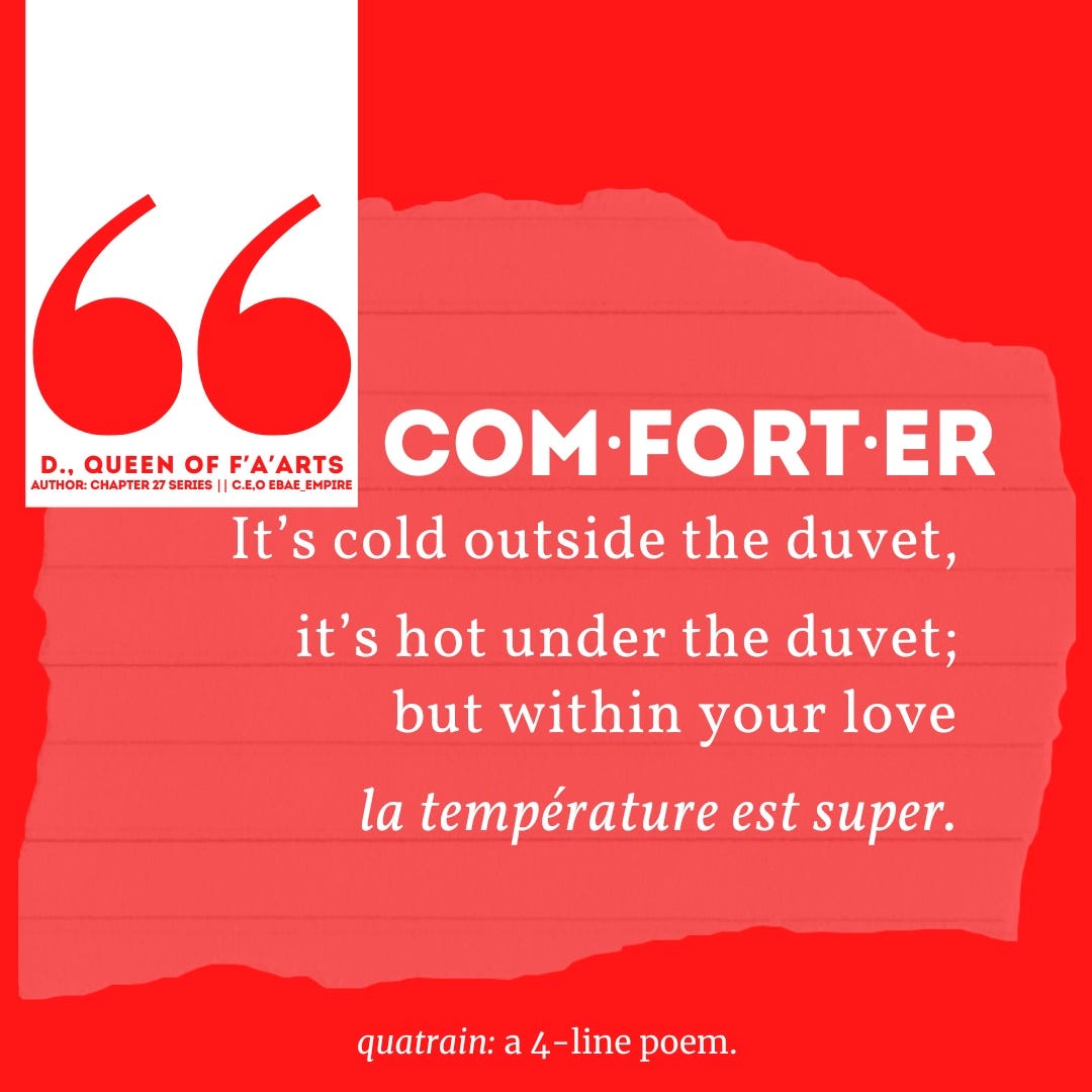 COMFORTER - Destiny, Queen of F’A’Arts - Medium