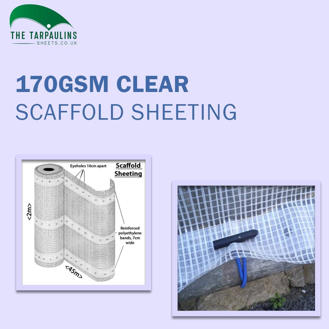 170gsm Clear Scaffold Sheeting - Tarpalins Sheets - Medium