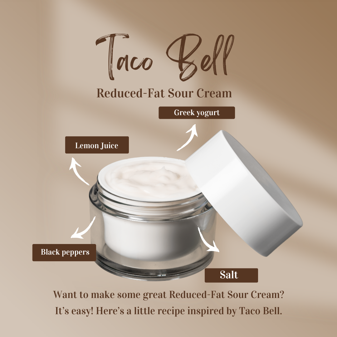 Taco Bell Reduced Fat Sour Cream Nutrition Facts | by tacobellmenuu.com ...
