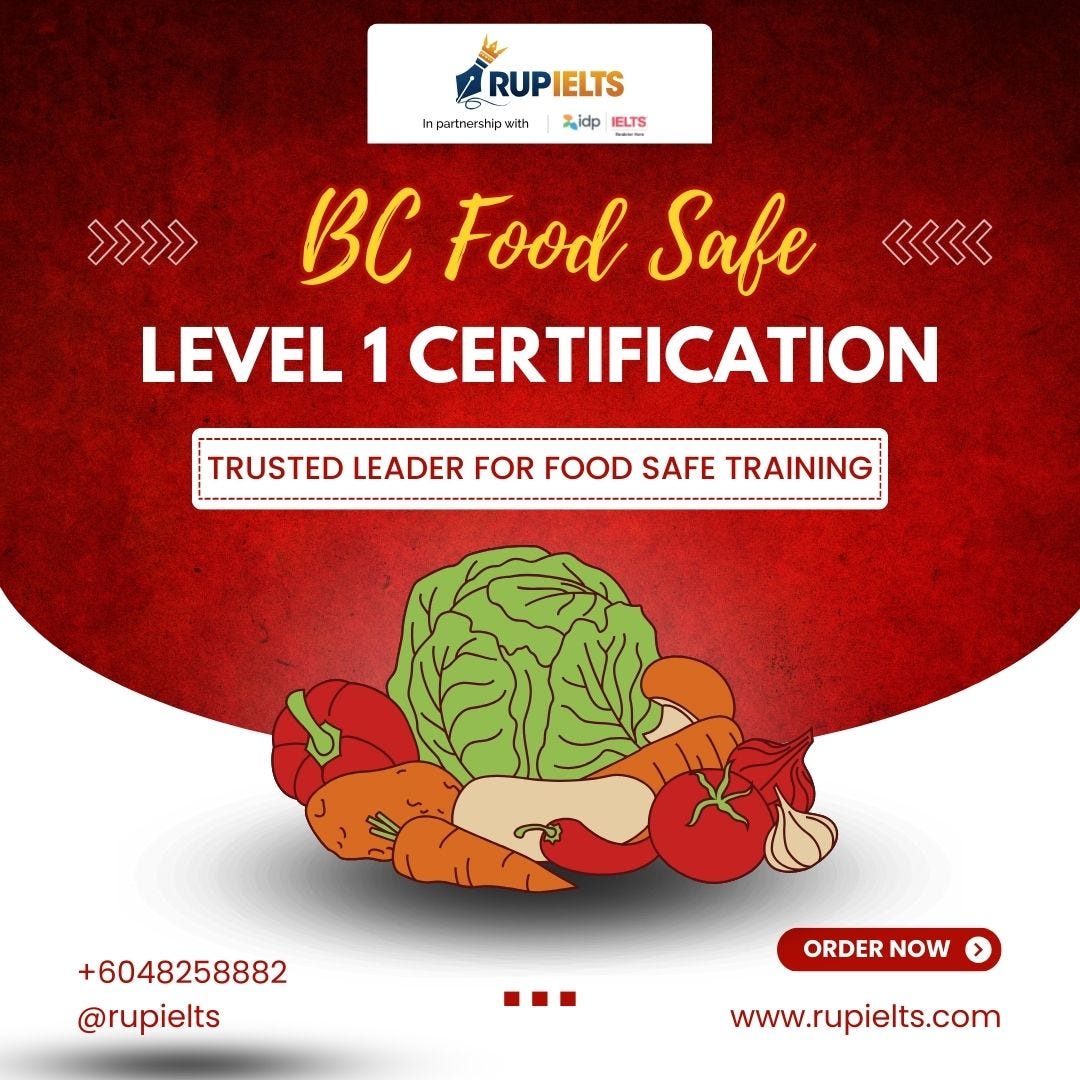 BC Food Safe Level 1 Certification | RupIELTS Institute - RupIELTS ...
