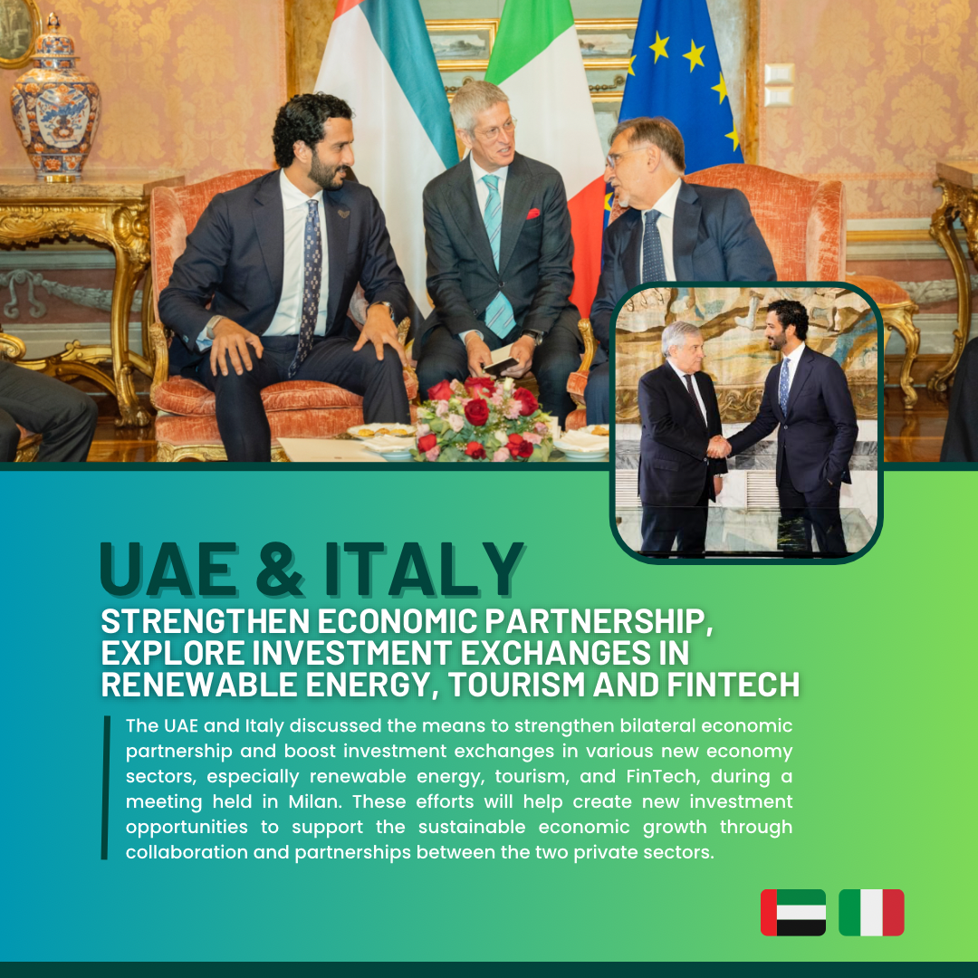 UAE AND ITALY DISCUSS STRENGTHENING BILATERAL ECONOMIC PARTNERSHIP AND ...