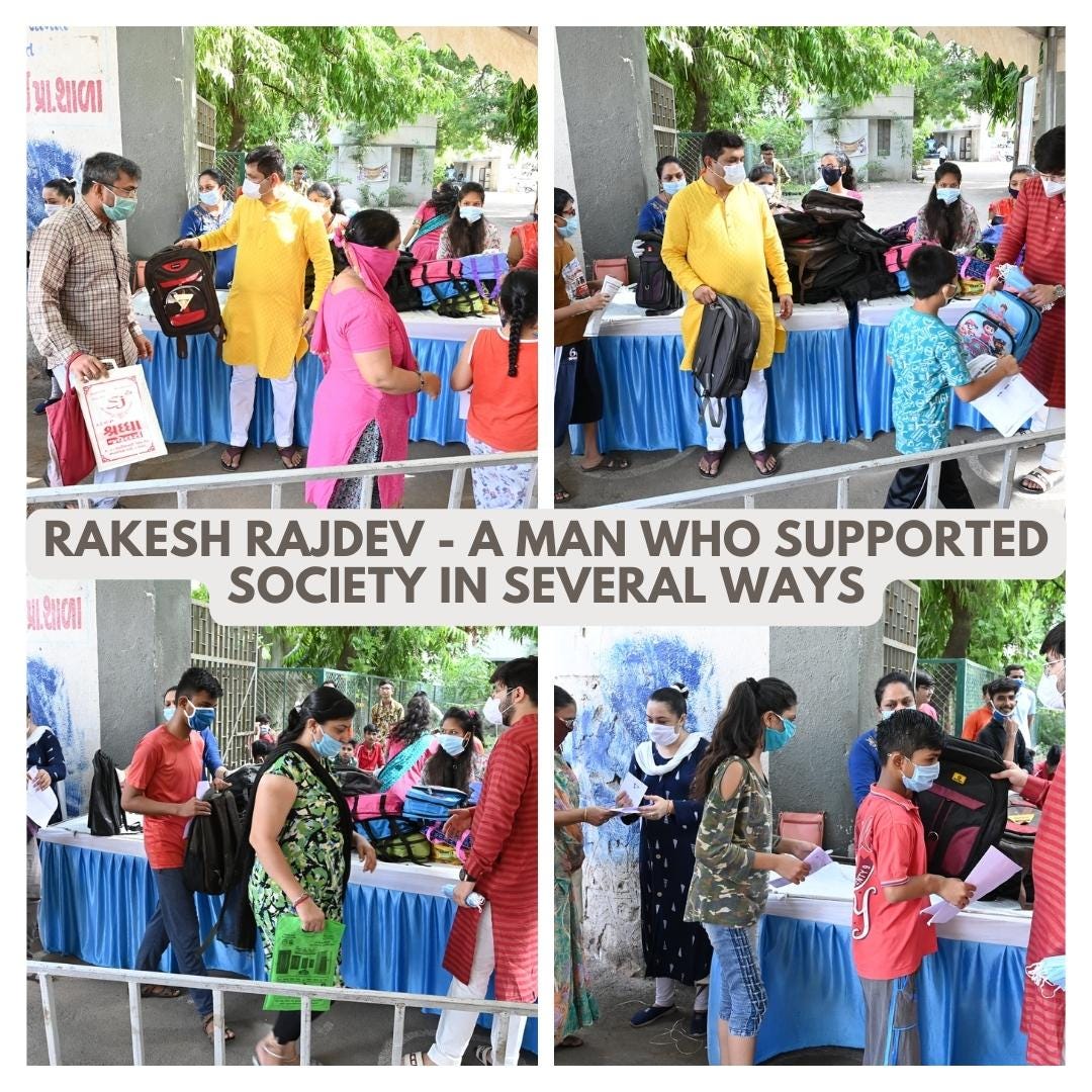 Rakesh Rajdev — A man who supported society in several ways - Rakesh ...