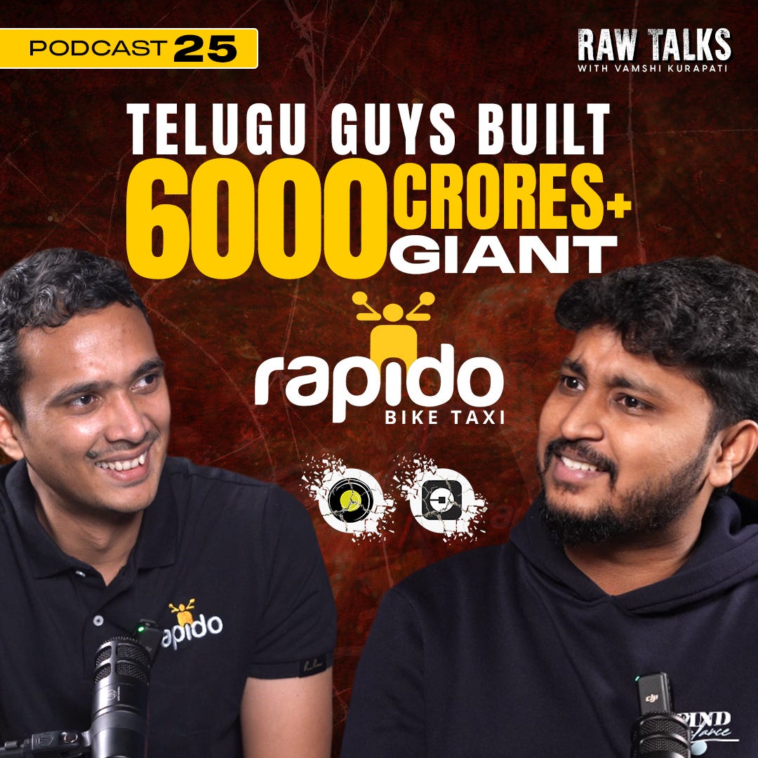 Raw Conversation about the game-changing Startup journey of Rapido| Telugu Business Podcast -25 ...