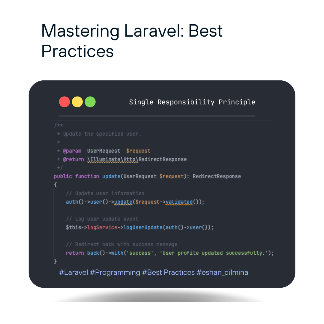 Laravel Best Practices : Single Responsibility Principle (SRP) in ...