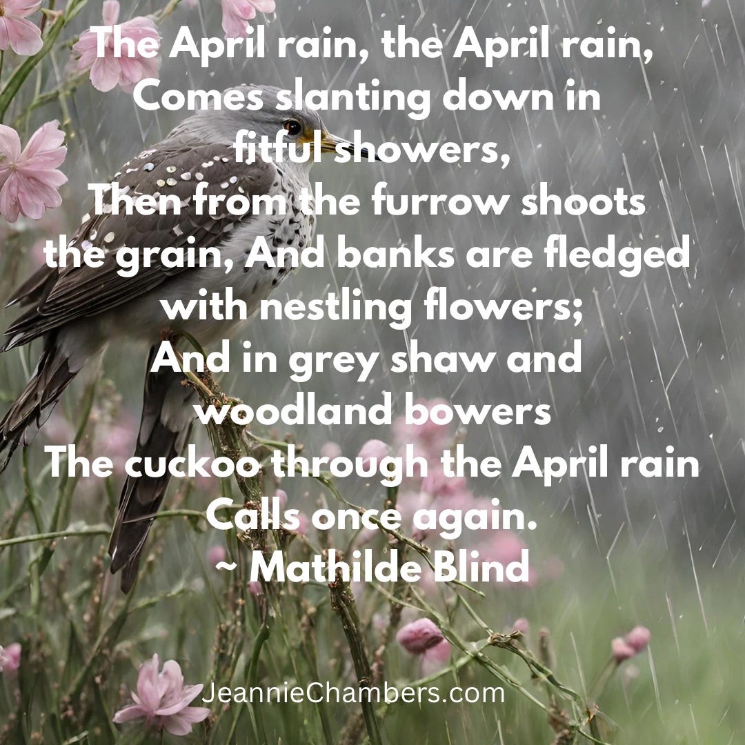 April Quotes #21. Rainy Days and Poetry | by Jeannie.Chambers | Medium