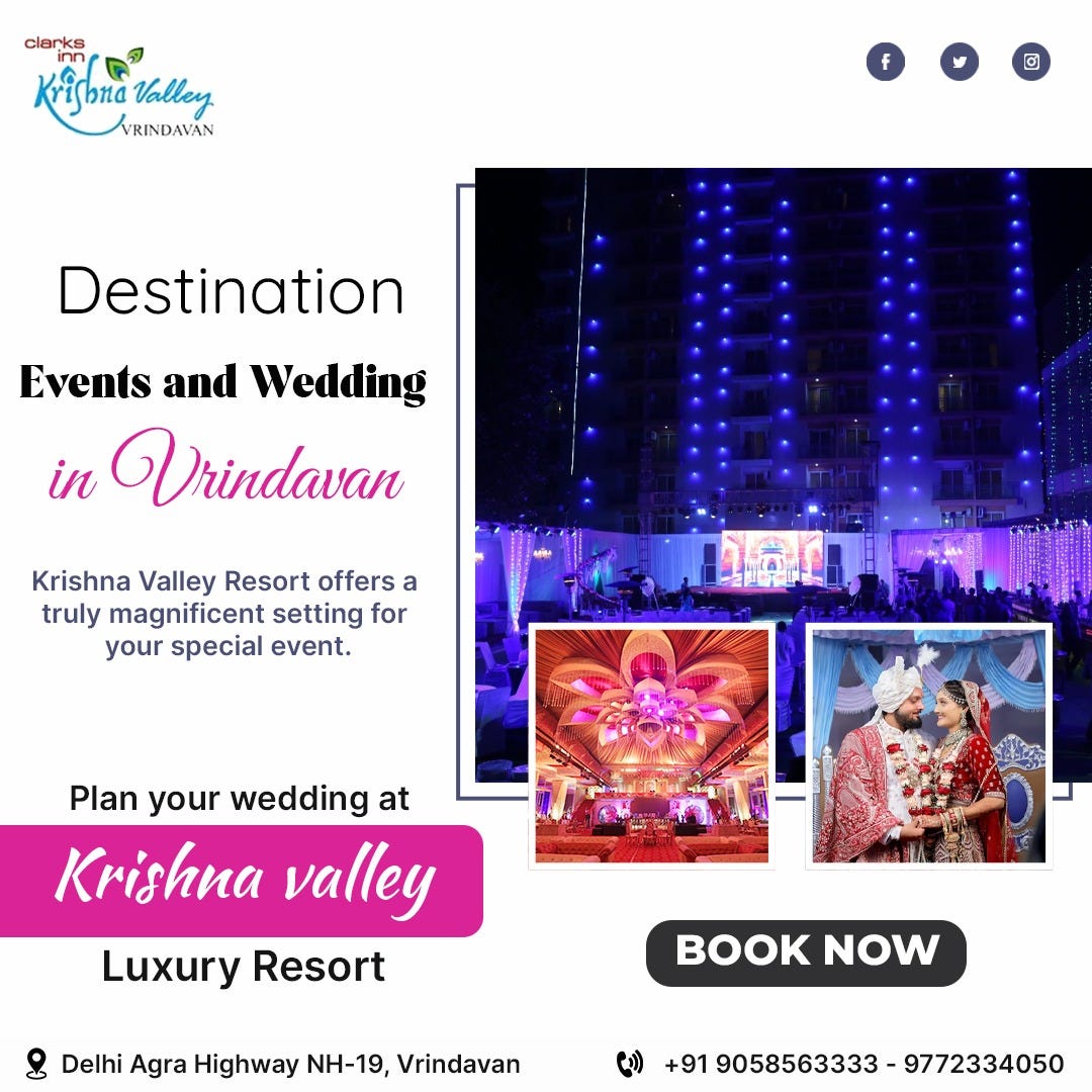 Mathura and Vrindavan Destination Weddings | Clarks Inn Krishna Valley Vrindavan ...
