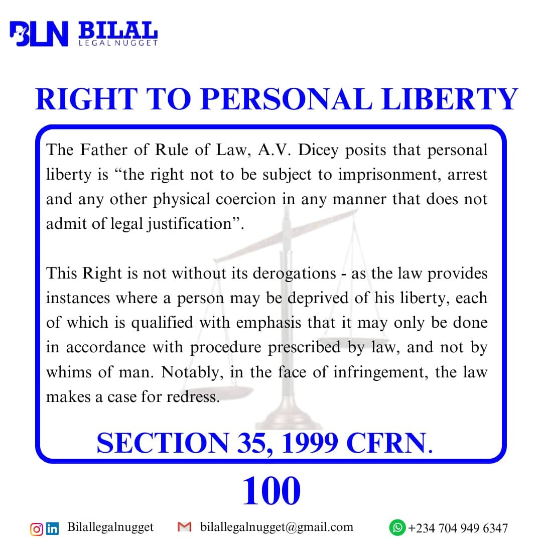[100] AN EXPOSITION ON THE RIGHT TO PERSONAL LIBERTY IN NIGERIA | by ...