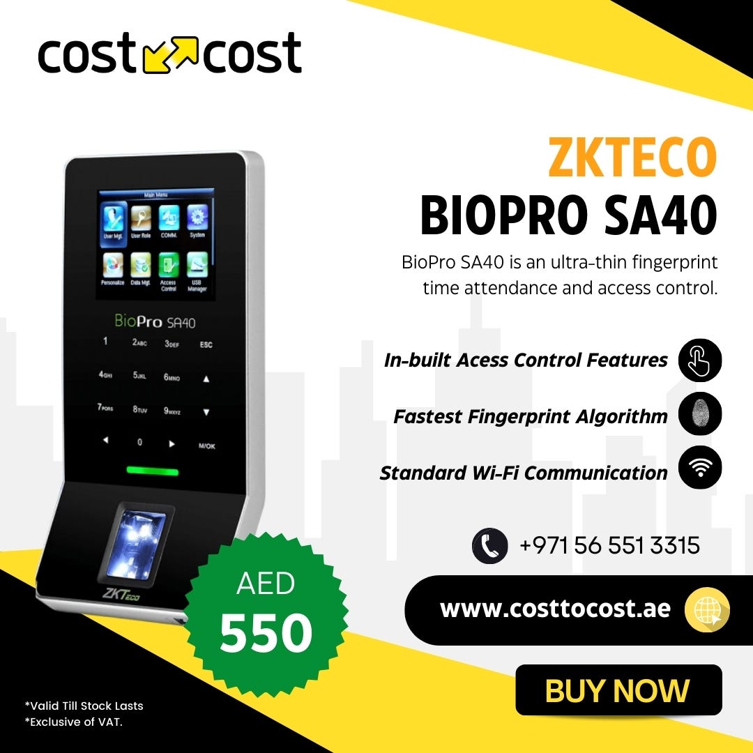 ZKTeco BioPro SA40 Fingerprint Time Attendance Machine | by Himaninakashe | Mar, 2024 | Medium