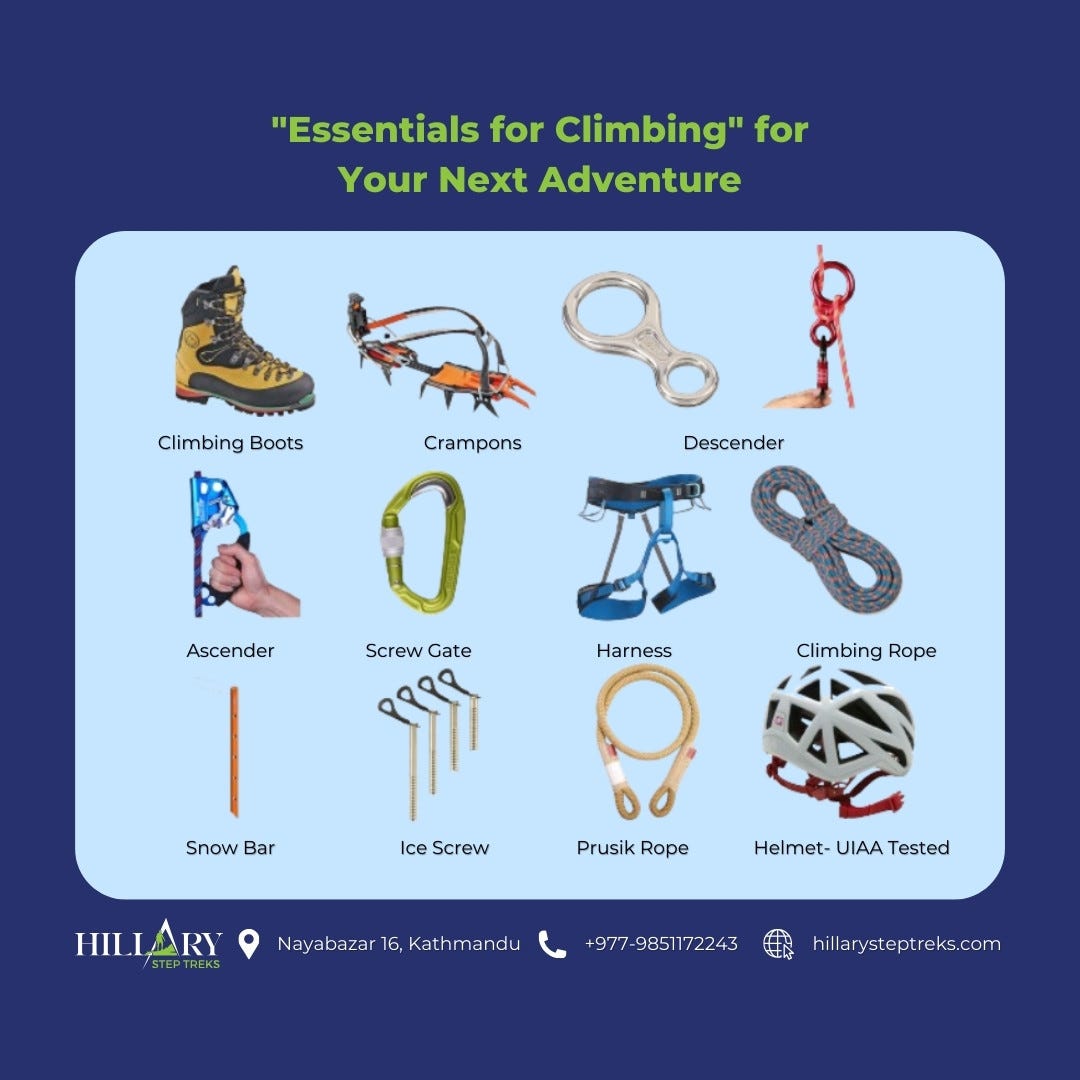 Essentials for Climbing for your next adventure - Hillary Step Treks ...