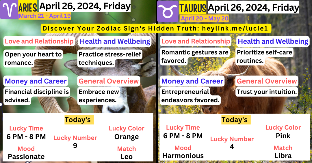 The daily horoscopes for April 26, 2024, Friday | by Astro Guru | Medium