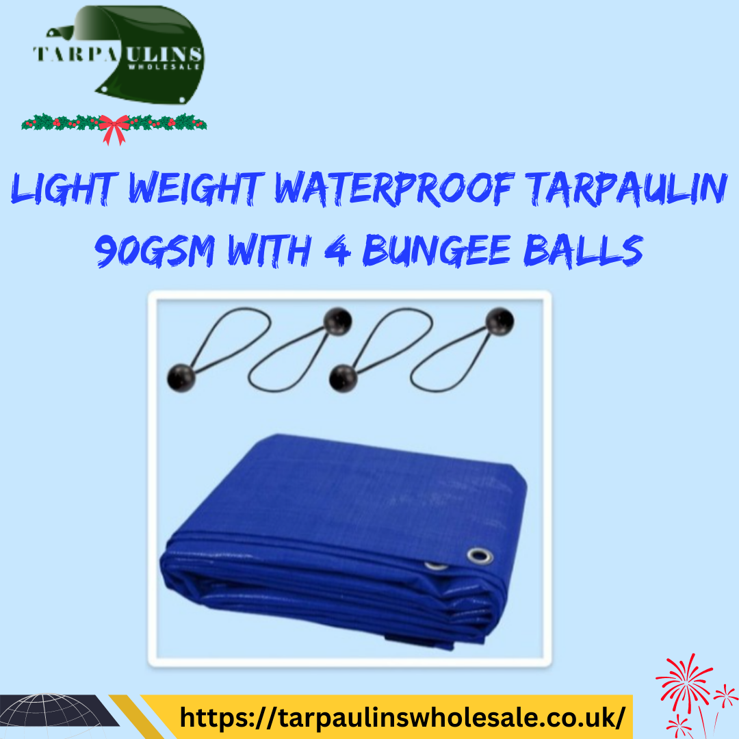 Light Weight Waterproof Tarpaulin 90gsm With 4 Bungee balls. - tarplin ...
