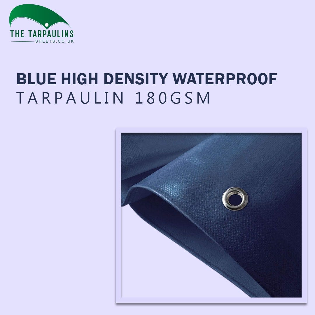 BLUE HIGH DENSITY WATERPROOF TARPAULIN 180GSM - Tarpalins Sheets - Medium