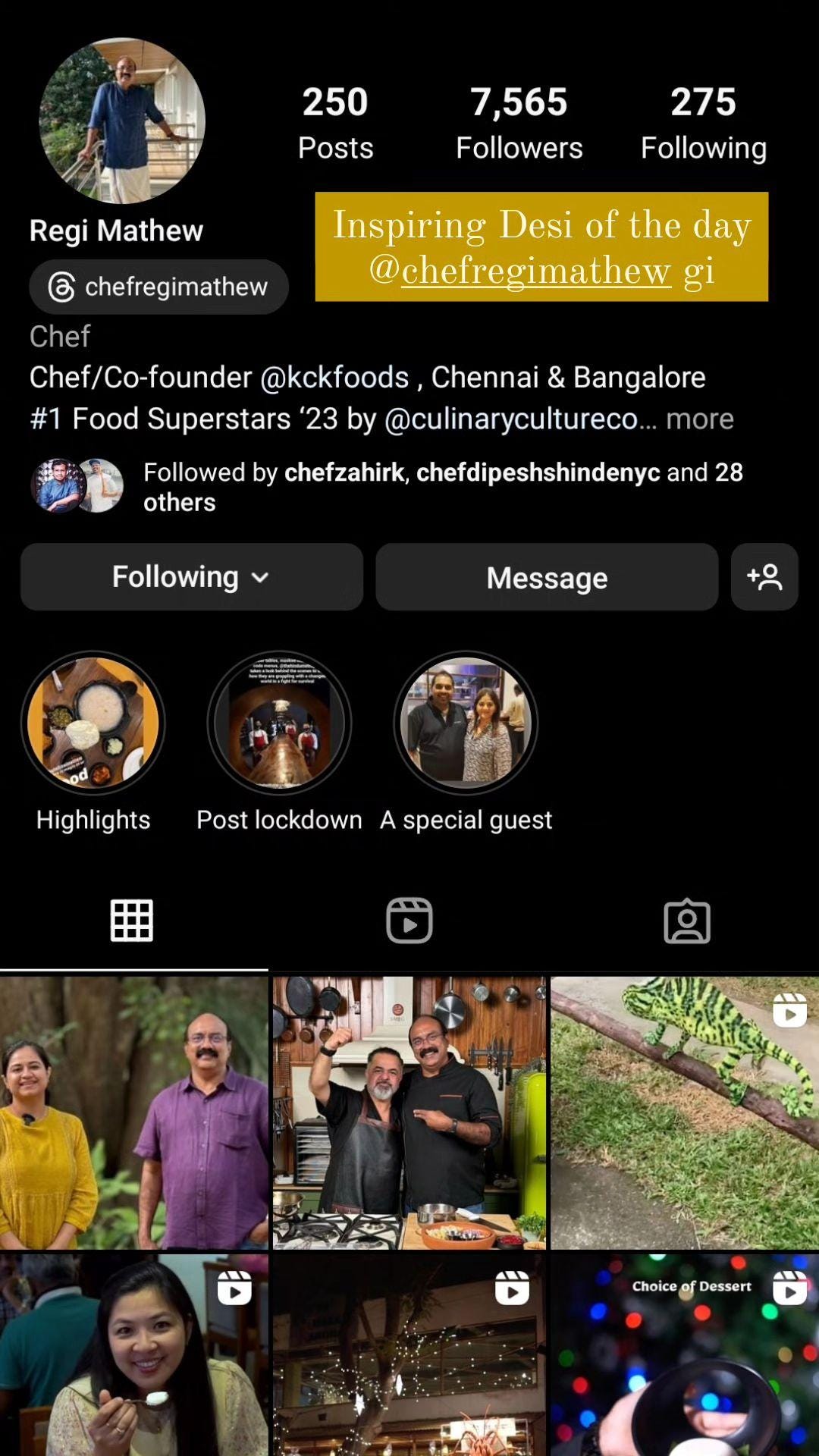 Chef Regi Mathew: Inspiring Desi of the Day - Zeeshan Zaidi - Medium