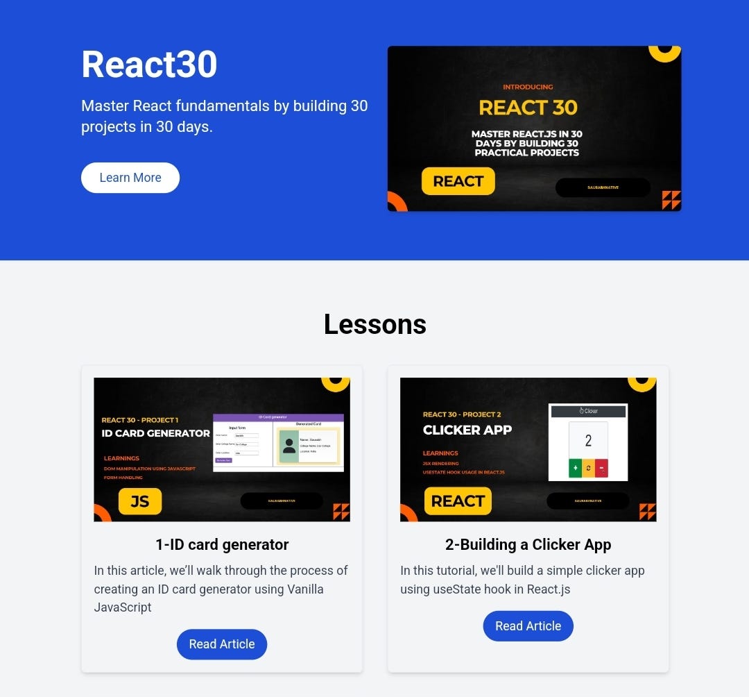 React30 official website is now live🥳 | by Saurabh Mhatre | Medium