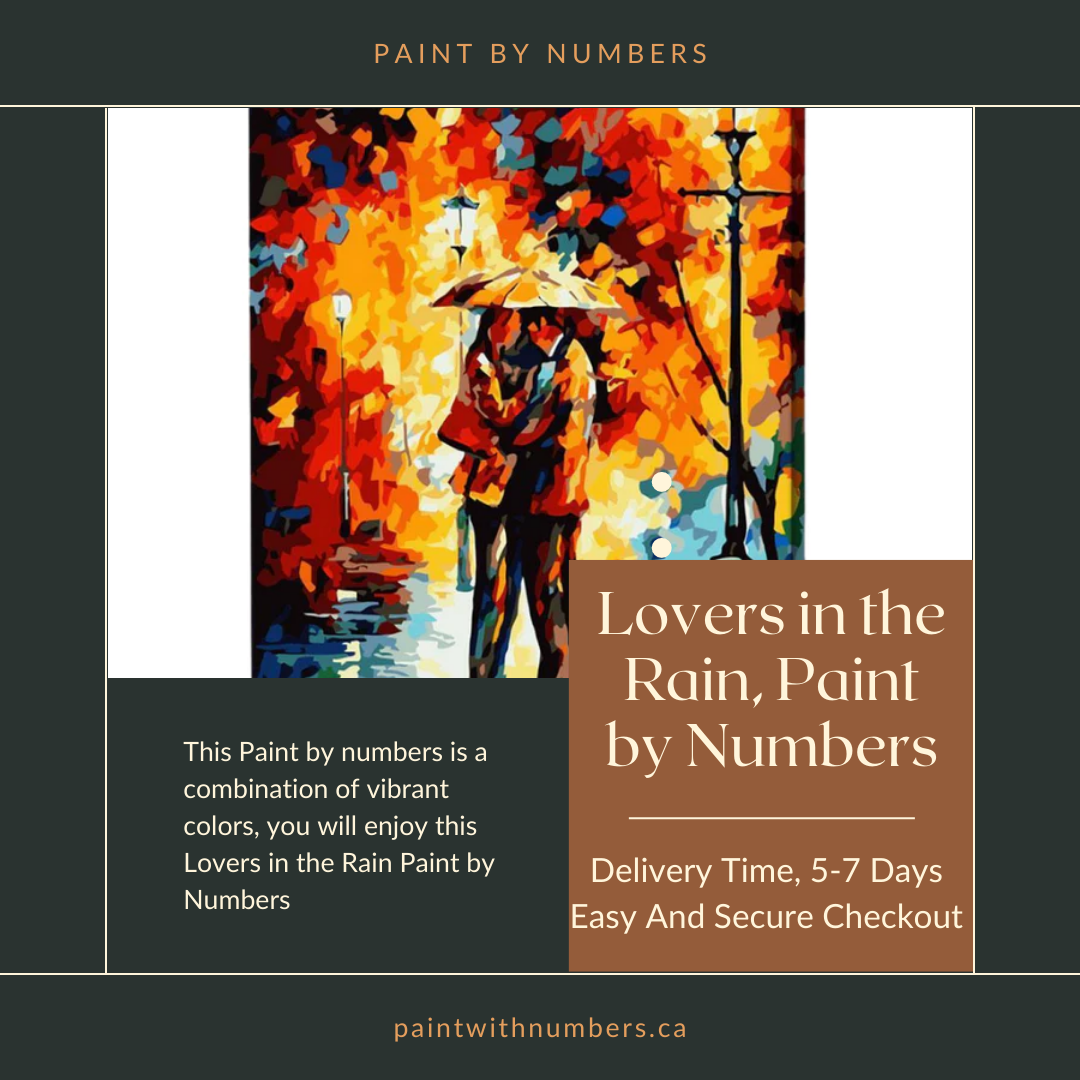 Lovers in the Rain, Paint by Numbers - PaintWithNumbersCA - Medium