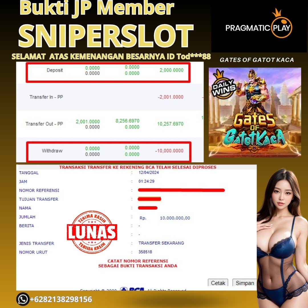 Selamat atas kemenangan besar yang di dapat kan boskuu -Bonus deposit buat member baru 50% ...