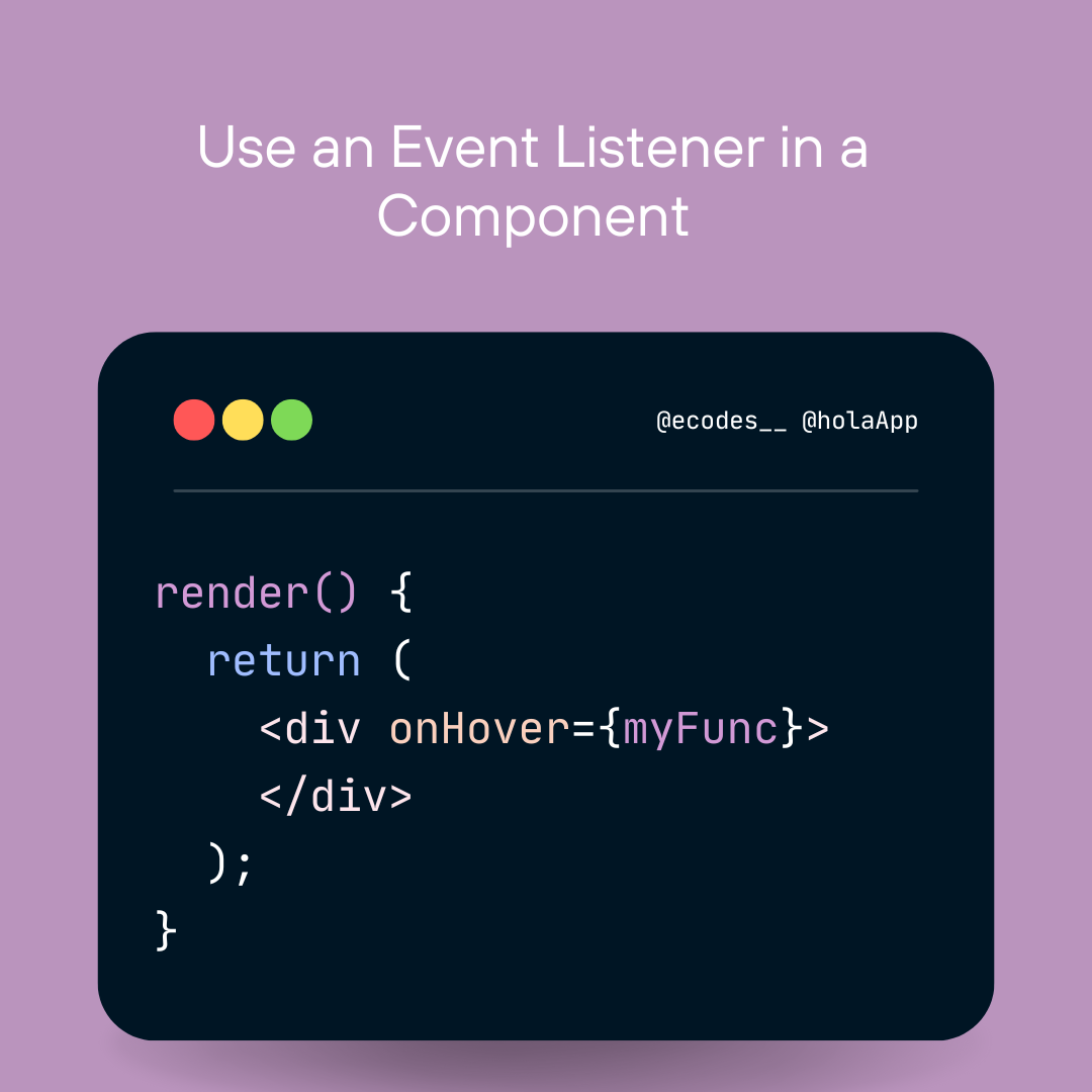 Use an Event Listener in a Component - Erica Pantoja - Medium