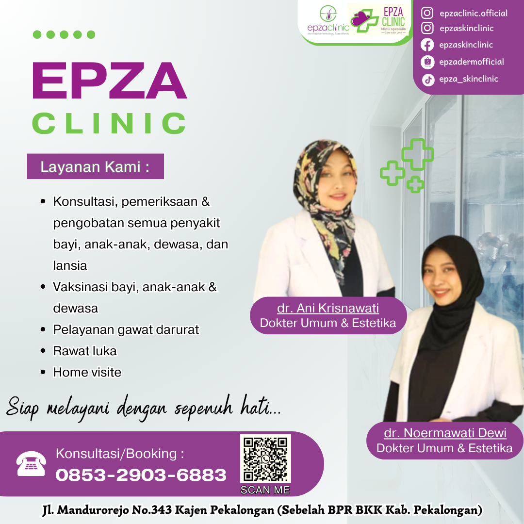 ADA RUANG LAKTASI Telp/WA 0853–2903–6883 Tempat Praktek Dokter Umum Terdekat Kajen Epza Clinic ...