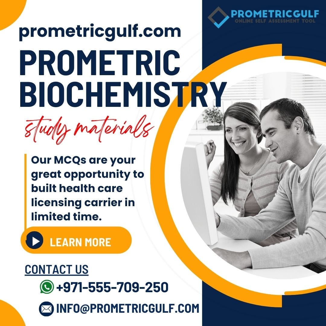 Biochemistry Prometric exam Prep study Materials - Prometricgulf - Medium