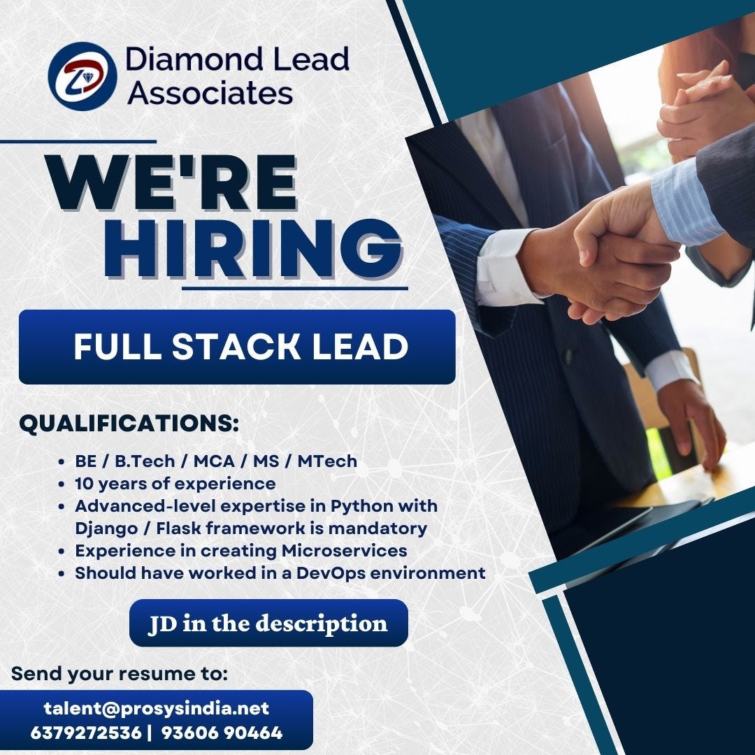 We are hiring Full Stack Lead - Dlahr - Medium