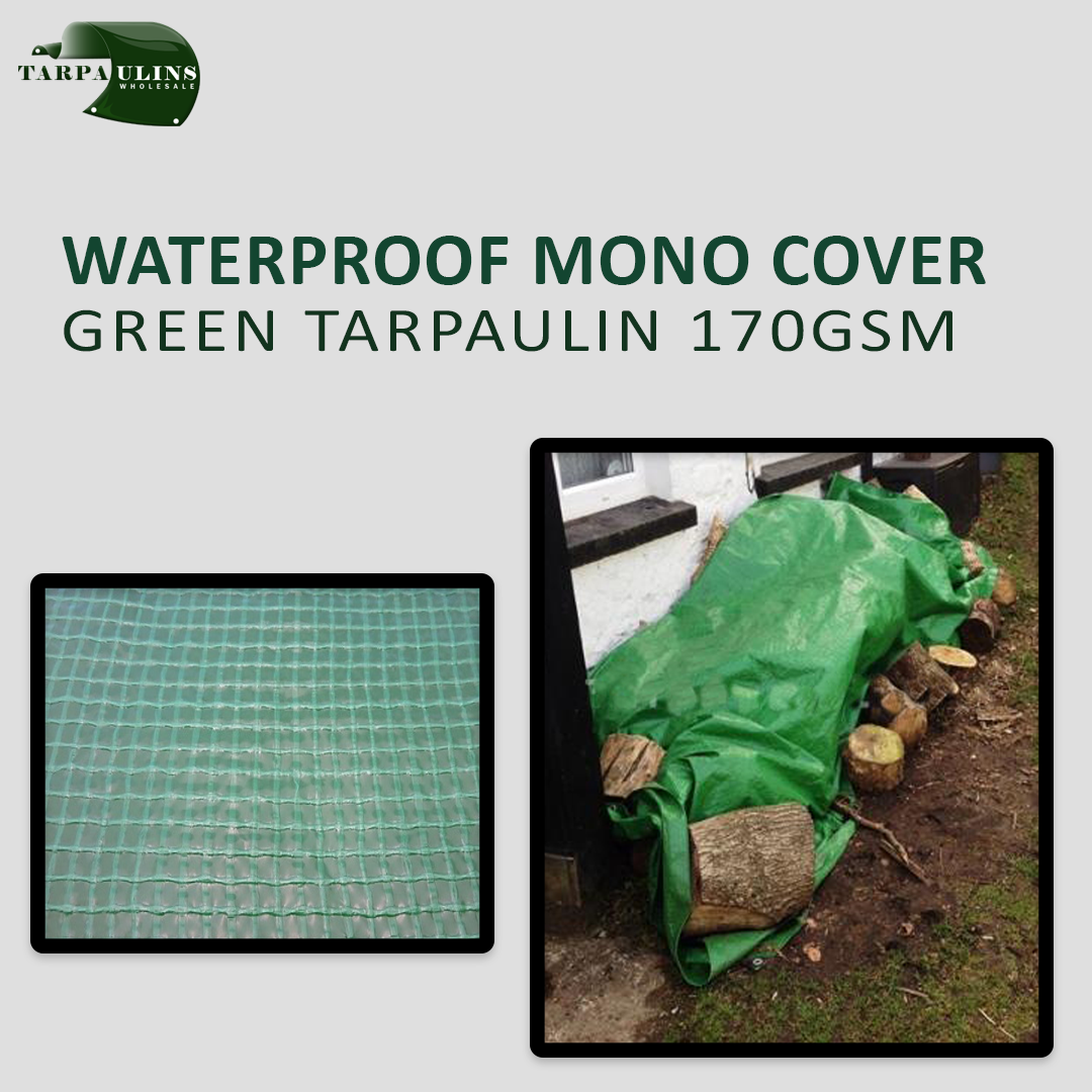 Waterproof Mono Cover Green Tarpaulin 170gsm. - tarplin wholesale - Medium