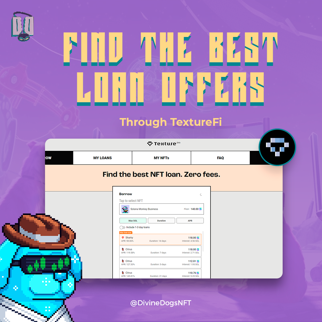Muttley’s Week 67: Find the best NFT loan offers with TextureFi | by Divine Dogs | Jul, 2023 ...