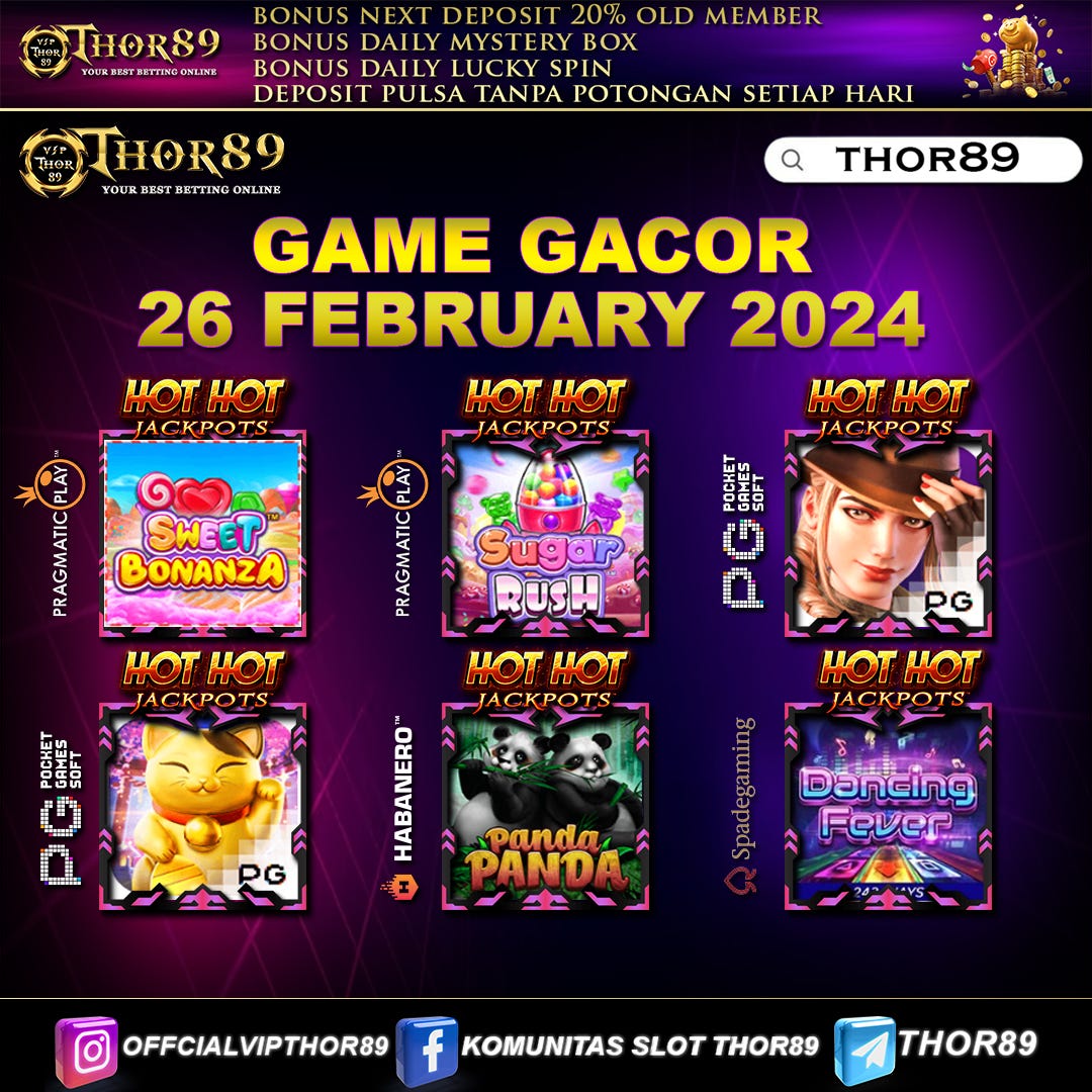 Thor89: Destinasi Terbaik untuk Slot Online yang Terbaik dan Tergacor di Tahun 2024 | by ...