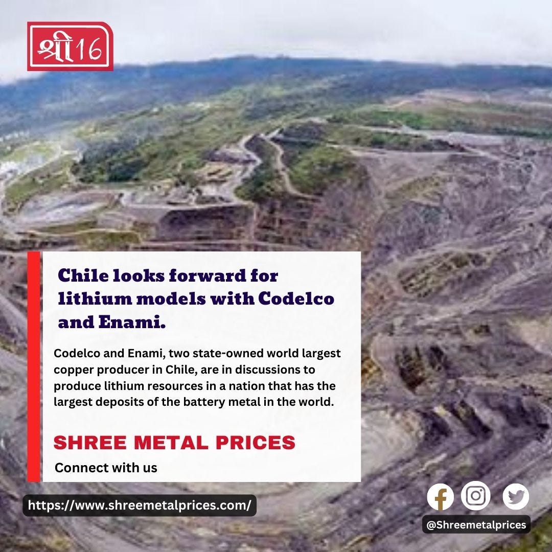 ShreeMetalPrices: Chile looks forward for lithium models with Codelco ...