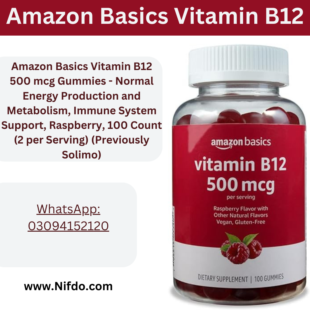Amazon Basics Vitamin B12 500 mcg Gummies — Normal Energy Production ...