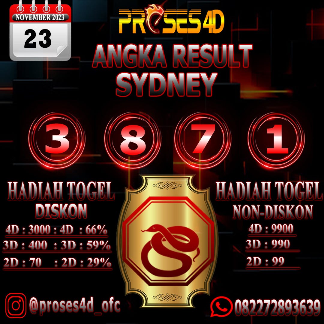 RESULT TOGEL SYDNEY PROSES4D 23 NOVEMBER 2023 - PROSES4D SITUS GACOR ...