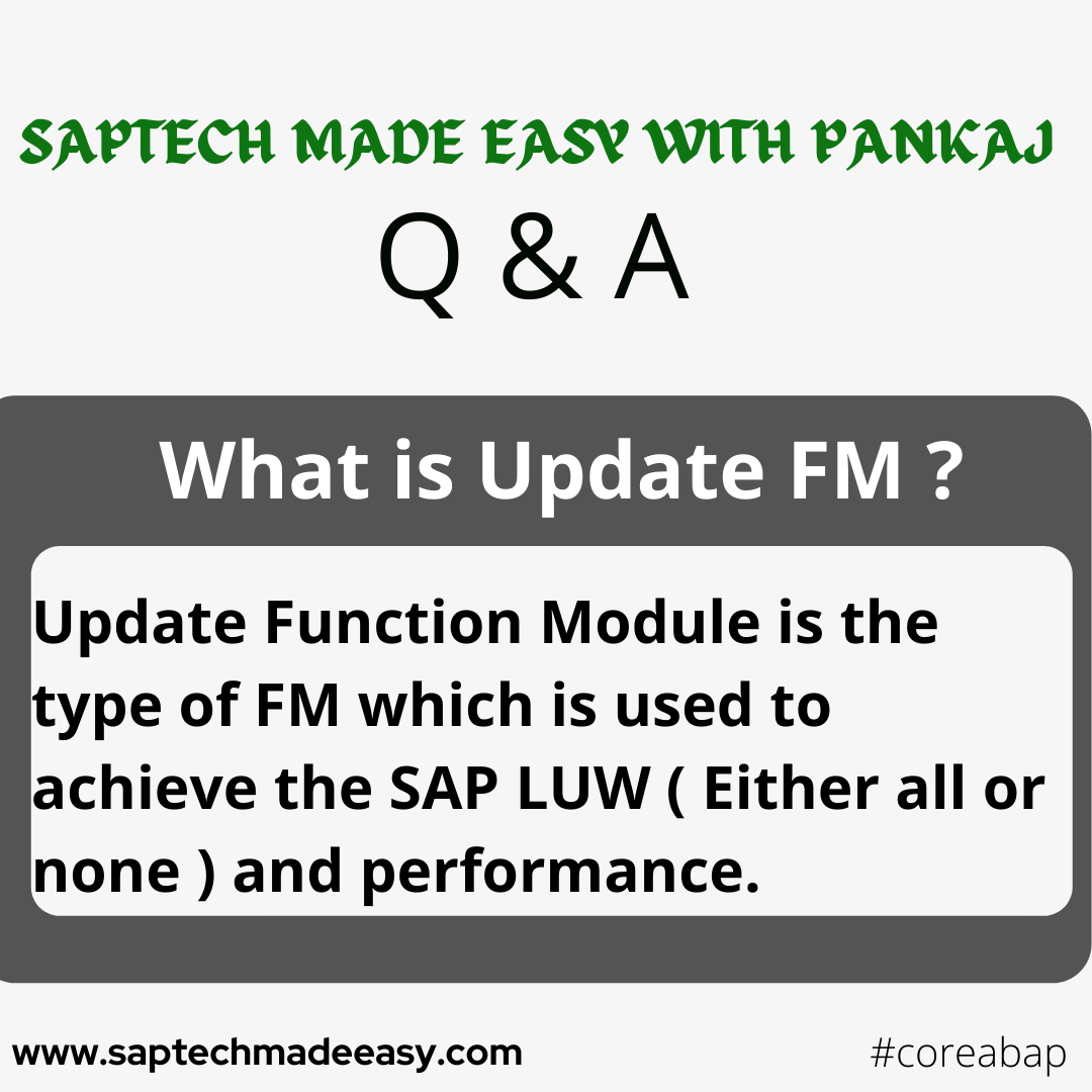 Update Function | SAP ABAP Interview Preparation - Bhakti Deshmukh - Medium Update Function | SAP ABAP Interview Preparation - Bhakti Deshmukh - Medium