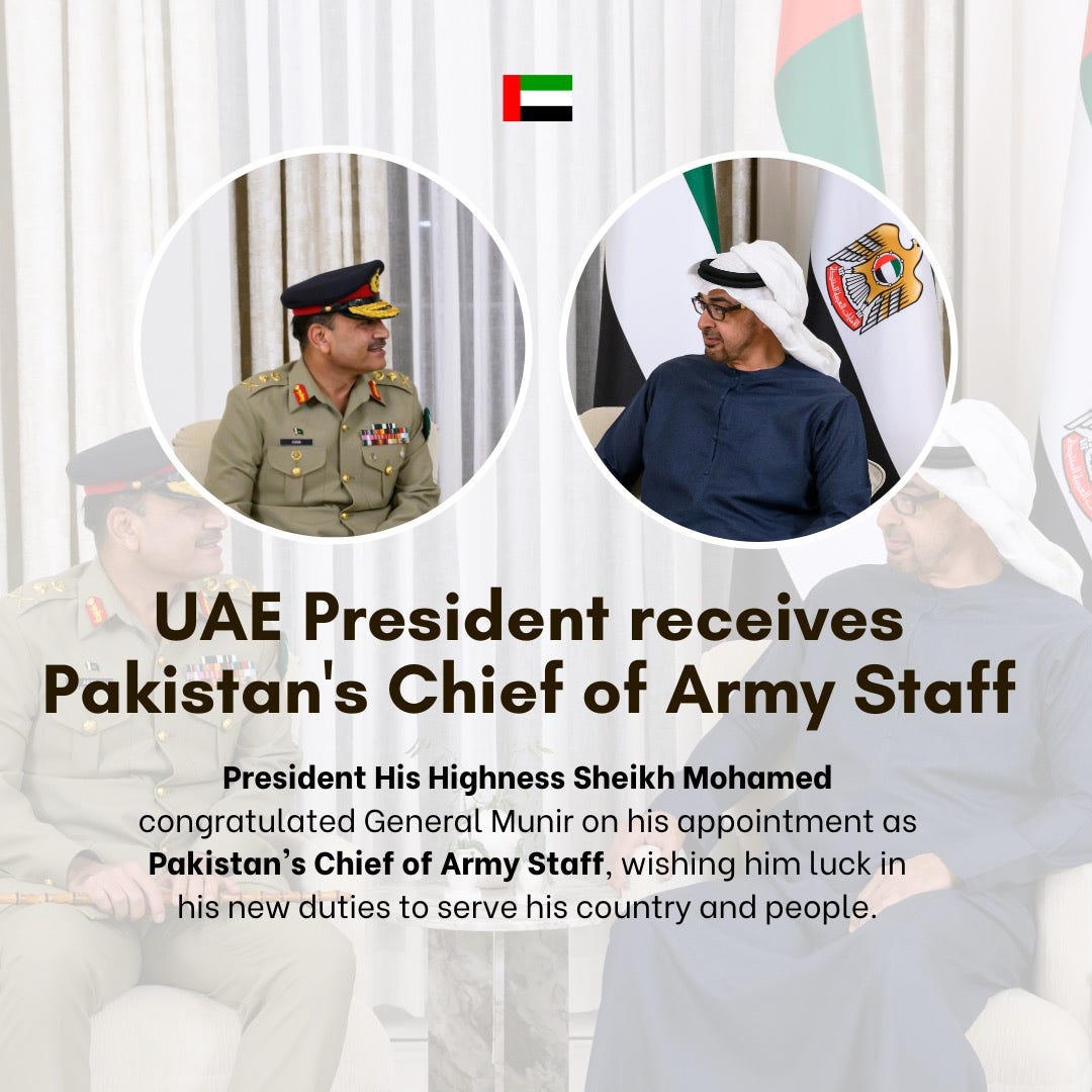 Chief of Army Staff of Pakistan is received by UAE President. | by ...