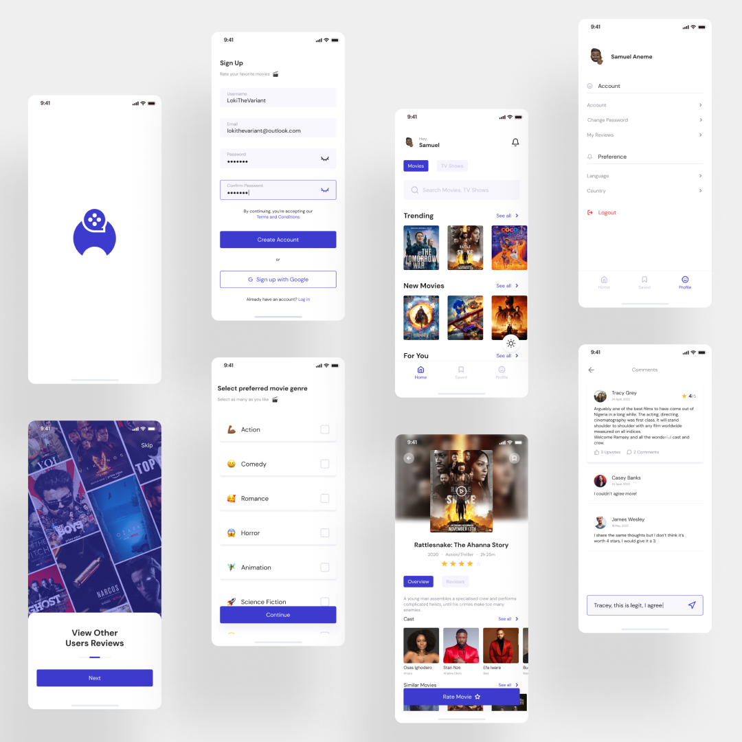UI/UX Case Study — Moview, A Movie Review App | by Samuel Aneme | Medium