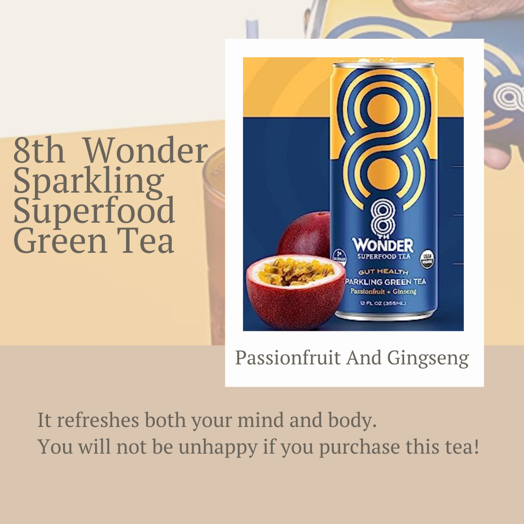 8th Wonder Sparkling Superfood Green Tea with Passionfruit And Gingseng ...